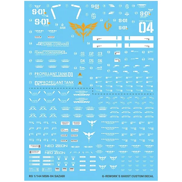 G-REWORK Decal - RG MSN-04 SAZABI - Canada Gundam